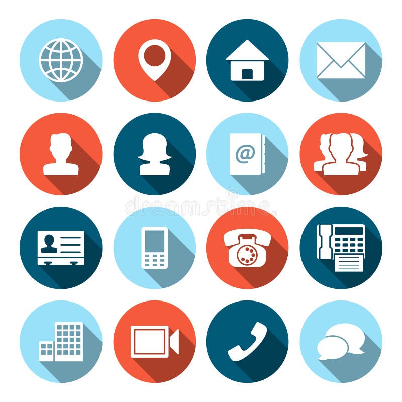 Contact Us Icons on Metallic Buttons Stock Vector - Illustration of ...