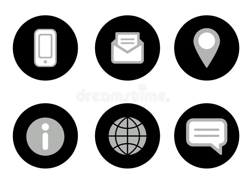 Contact Information Icons. Group of Contact Icons Stock Illustration ...
