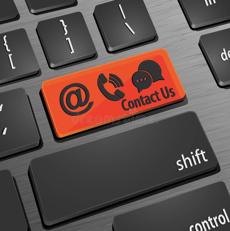 Contact Key on the Computer Keyboard Stock Vector - Illustration of ...