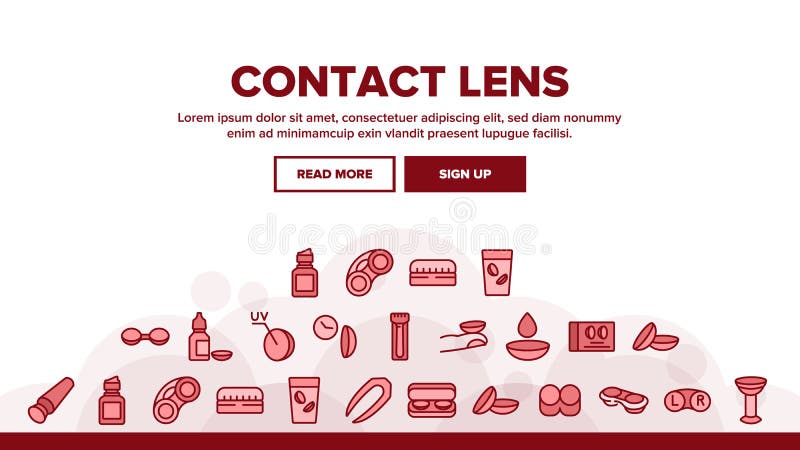 Contact Lens Accessory for Vision Landing Header Vector Stock Vector ...