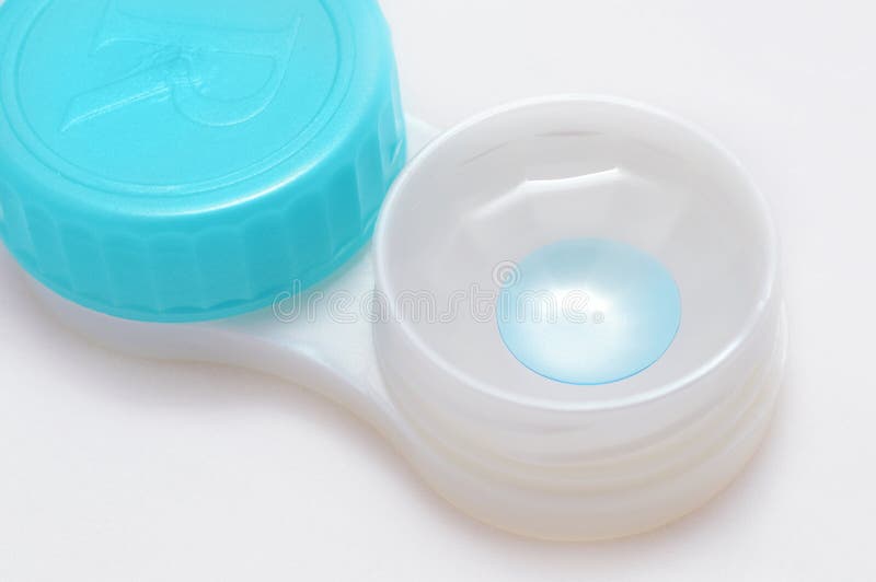 Contact lens in a case stock image. Image of maintenance - 11727127