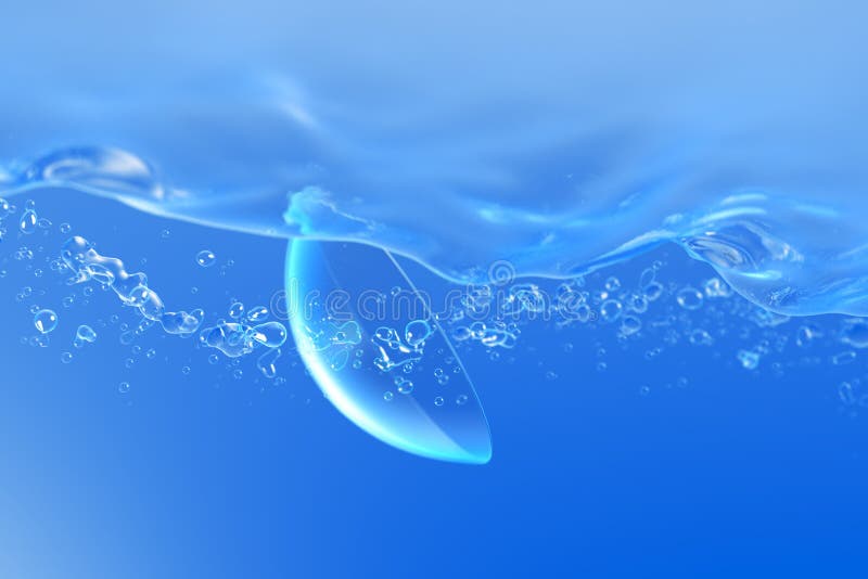 Contact Lens with splash stock illustration. Illustration of liquid ...
