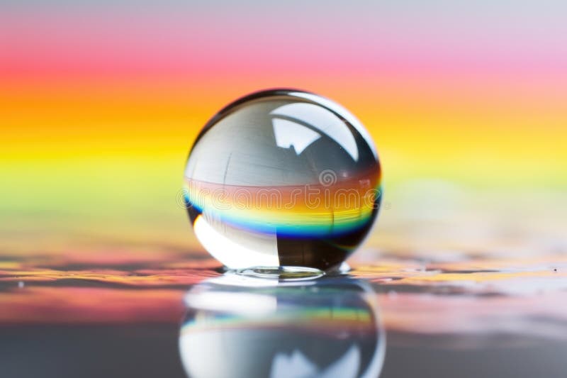 Contact Lens on a Surface Reflecting Rainbow Spectrum Stock Photo ...