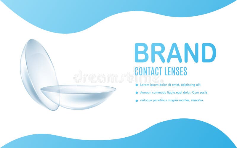 Contact Lenses Ad or Packaging Background Design, Realistic Vector ...