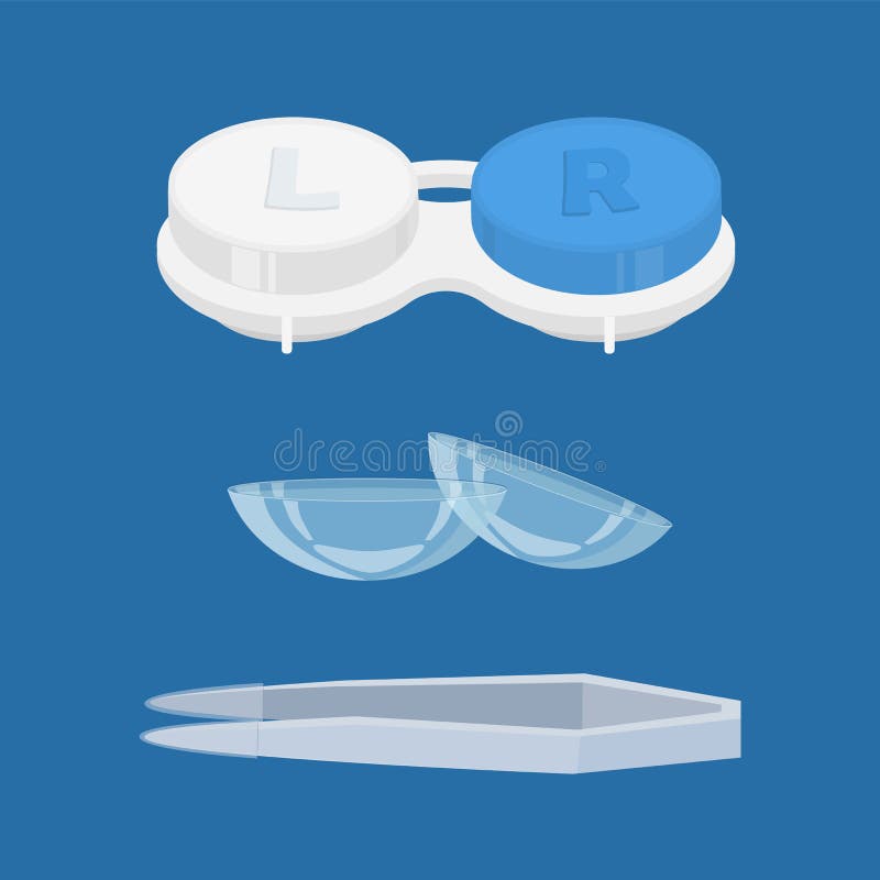 Contact Lenses, a Container for Storing Lenses and Tweezers. Vision ...