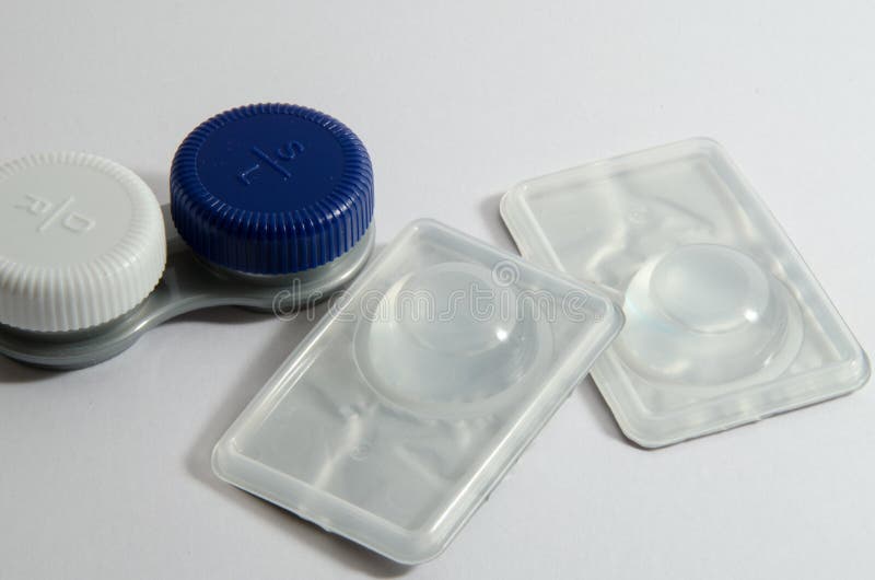Contact Lenses in Containers Stock Photo - Image of contact, equipment ...