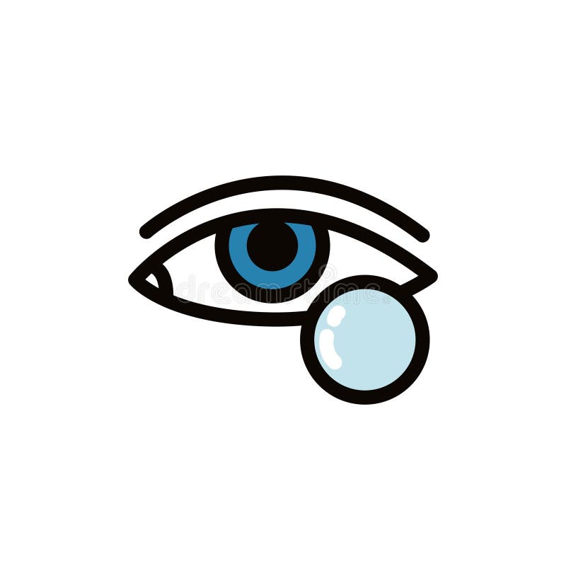 Contact Lenses Line Icon Vector Illustration Stock Illustration