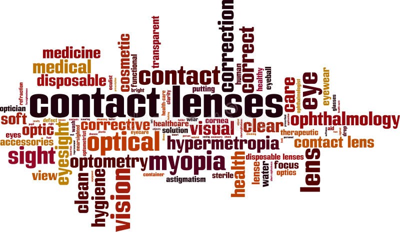 Contact lenses word cloud stock vector. Illustration of lenses - 187912129