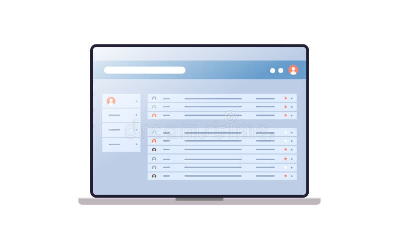 Contact List of People Social Network Concept Laptop Select Contacts ...