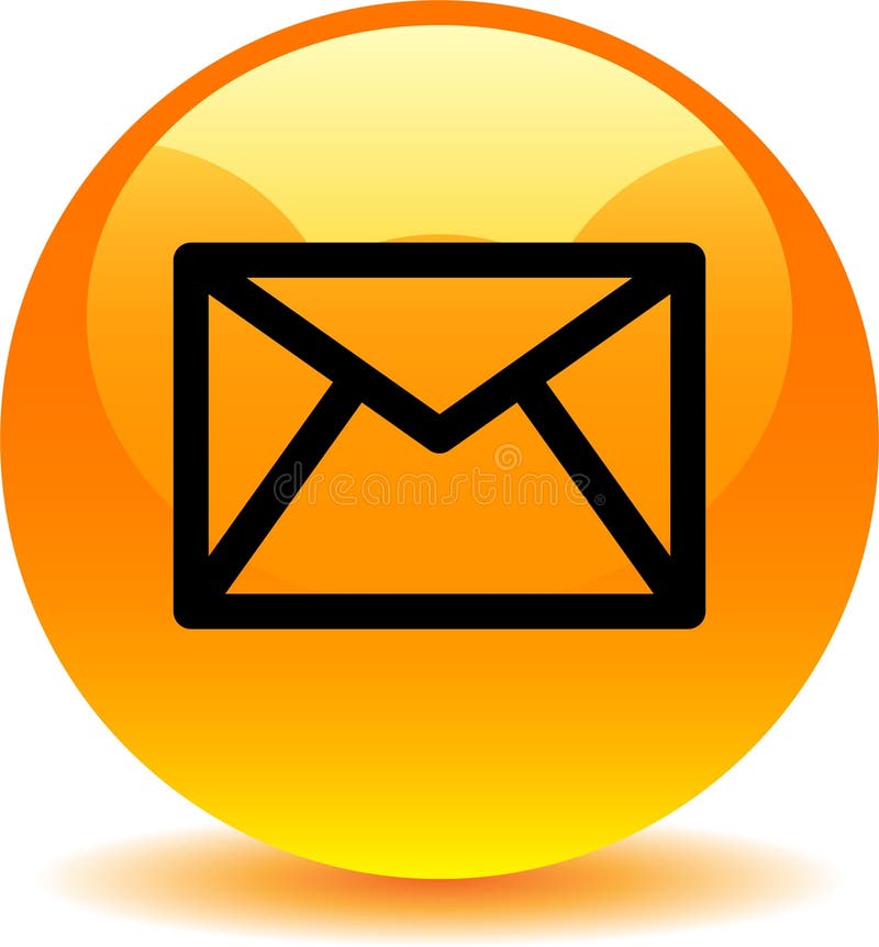 Contact Mail Icon Web Buttons Orange Stock Vector - Illustration of ...