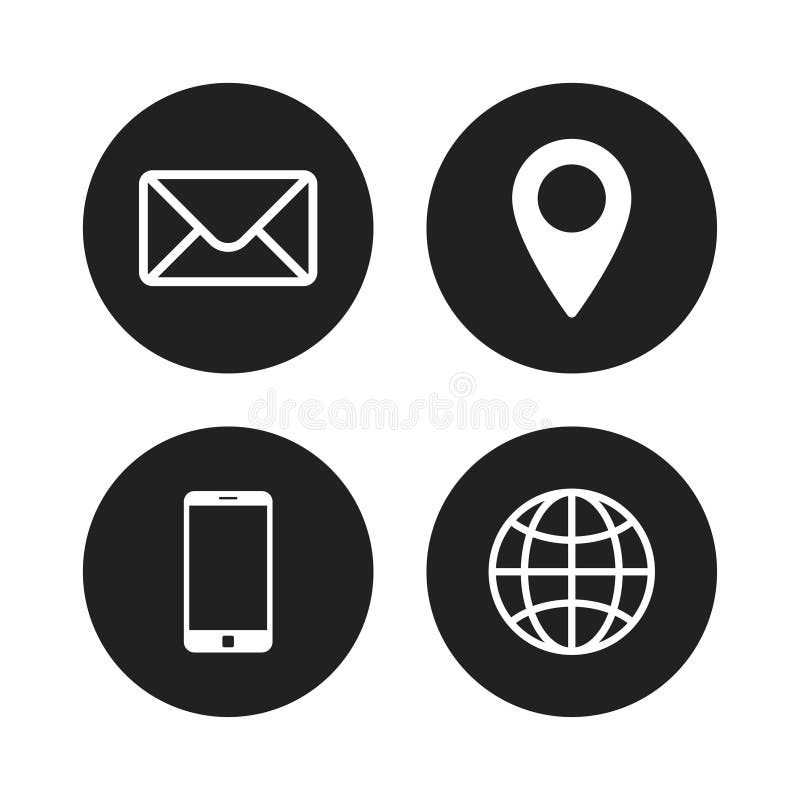 Contact Mail Telephone Location Icon Isolated. Communication Elements ...
