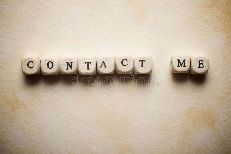 Contact me text stock photo. Image of alphabet, block - 179621914