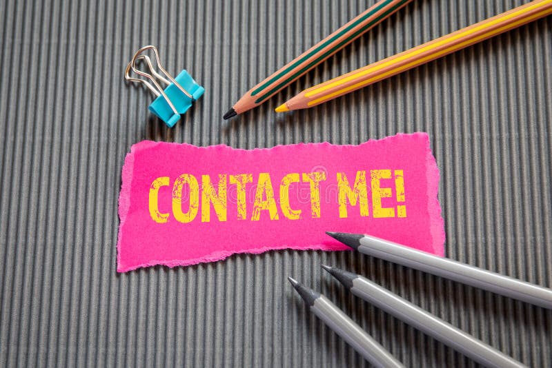 CONTACT ME. Text on Torn, Colored Paper Stock Image - Image of paper ...
