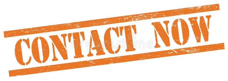 CONTACT NOW Text on Orange Grungy Rectangle Stamp Stock Illustration ...