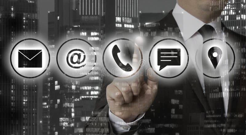 Contact Options Concept is Shown by Businessman Stock Image - Image of ...