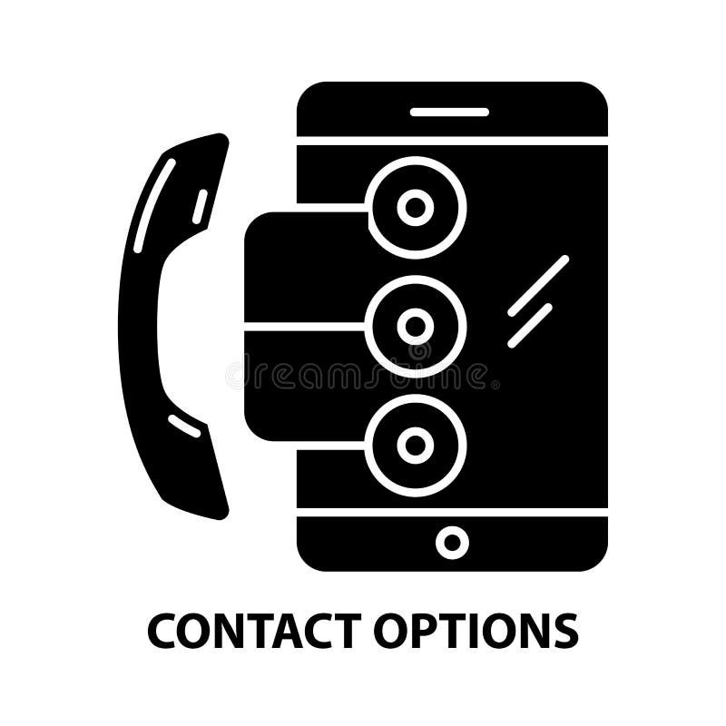 Contact Options Icon, Black Vector Sign with Editable Strokes, Concept ...