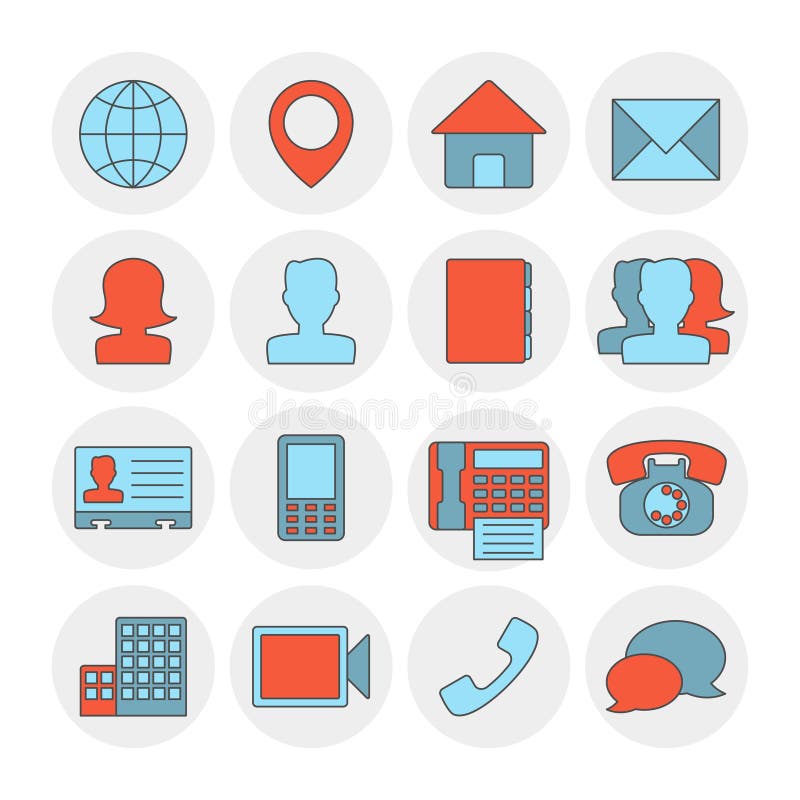 Contact Us Icons on Metallic Buttons Stock Vector - Illustration of ...