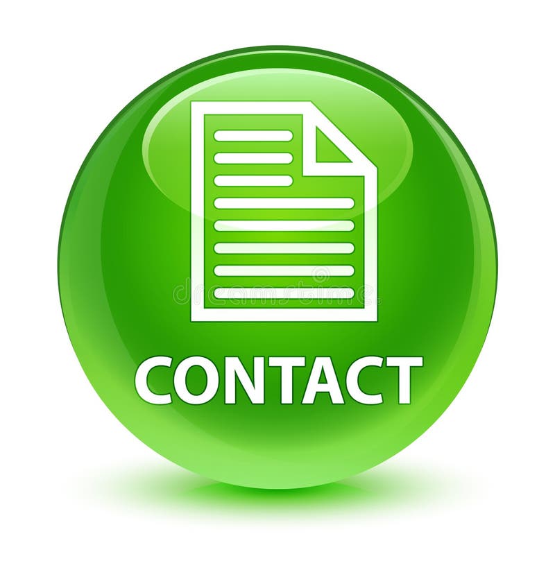 Contact (page Icon) Glassy Green Round Button Stock Illustration ...