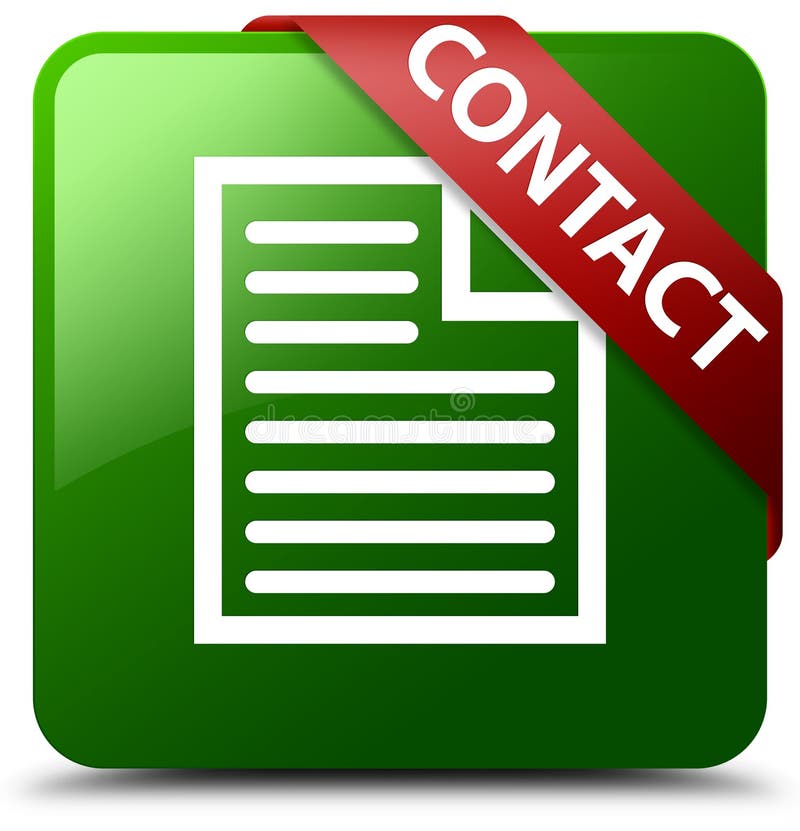 Contact Page Icon Green Square Button Stock Illustration - Illustration ...