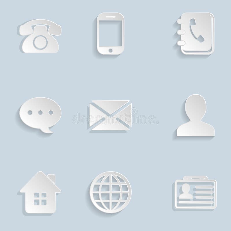 Contact Paper Icons Set stock vector. Illustration of book - 44730604