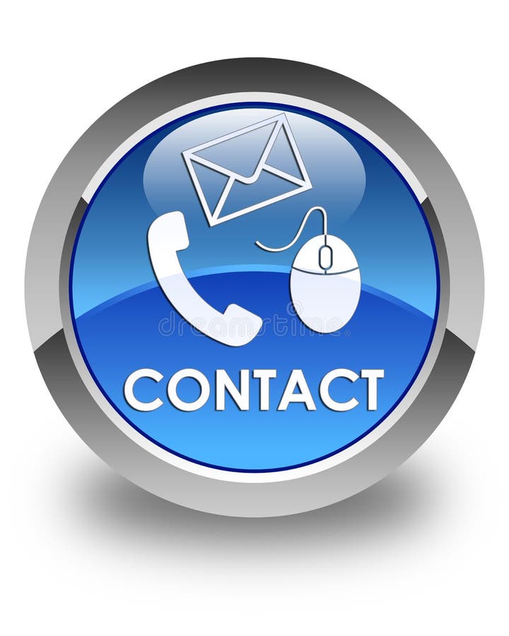 Contact (phone Email and Mouse Icon) Blue Glossy Round Button Stock ...