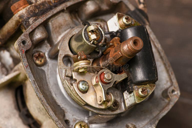 The Ignition System of a Small Two- Stroke Engine . Stock Photo - Image ...