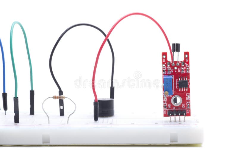 Contact Sensor in Breadboard Stock Photo - Image of microprocessor ...