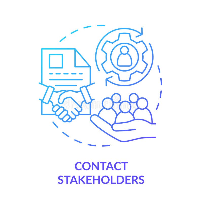 Contact Stakeholders Blue Gradient Concept Icon Stock Vector ...