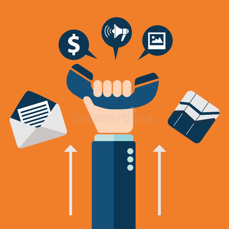 Contact and Support Concept Stock Vector - Illustration of connection ...