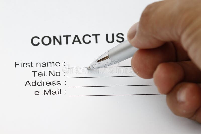 Contact Us! stock image. Image of black, proposal, fountain - 9607675