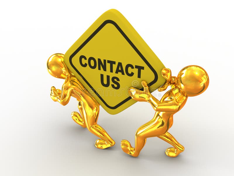 Please Contact Us Hanging Business Signs - Vector Illustration ...