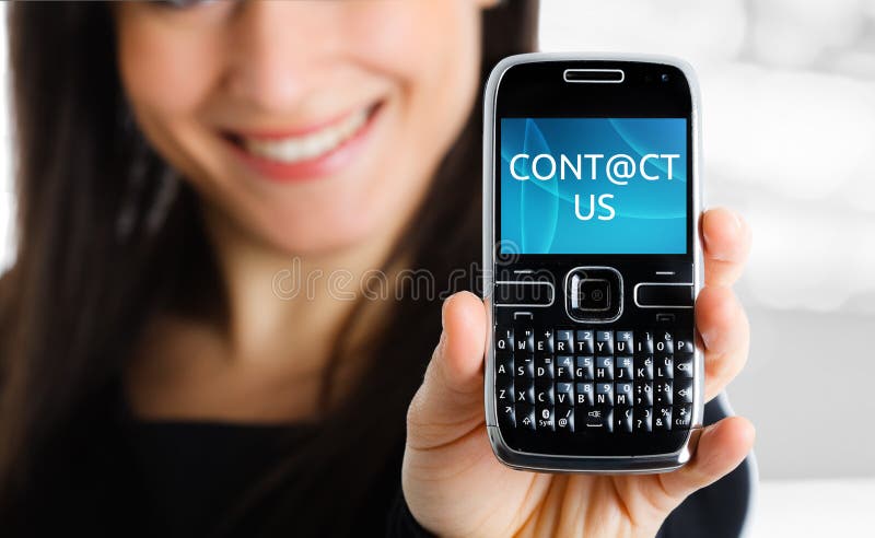 Contact us stock image. Image of happy, businesswoman - 23080685