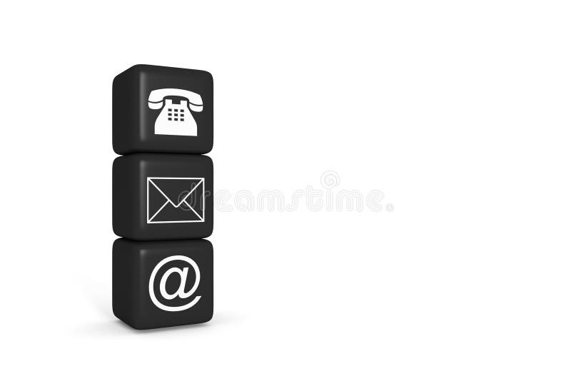 Contact Us: Black Cubes on a White Background Stock Illustration ...