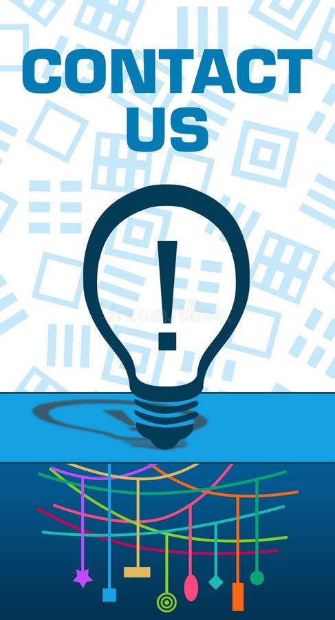 Contact Us Blue Bulb Texture Text Vertical Stock Illustration ...