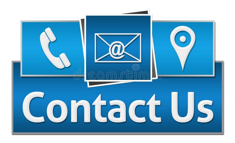 Contact Us Blue Squares on Top Stock Illustration - Illustration of ...