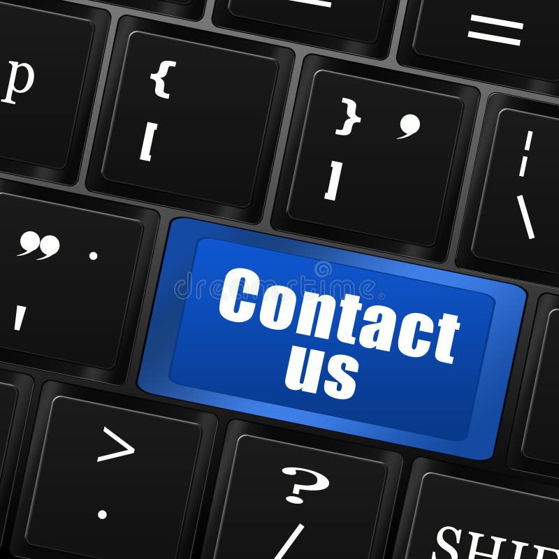 Contact Us Button on Keyboard Stock Illustration - Illustration of ...