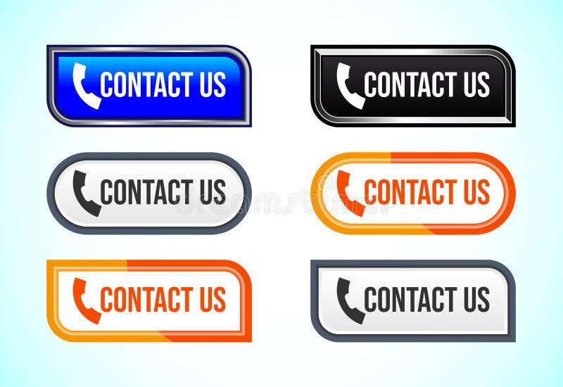 Contact Us Button Design Illustration, Suitable for Mobile App, and ...