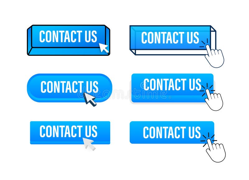 Contact Us Button with Pointer Clicking. Contact Us Web Buttons Set. User Interface Element in ...