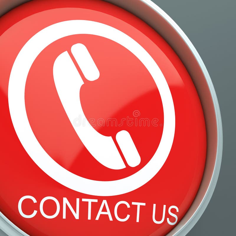 Contact Us Button Shows Helpdesk Stock Illustration - Illustration of ...
