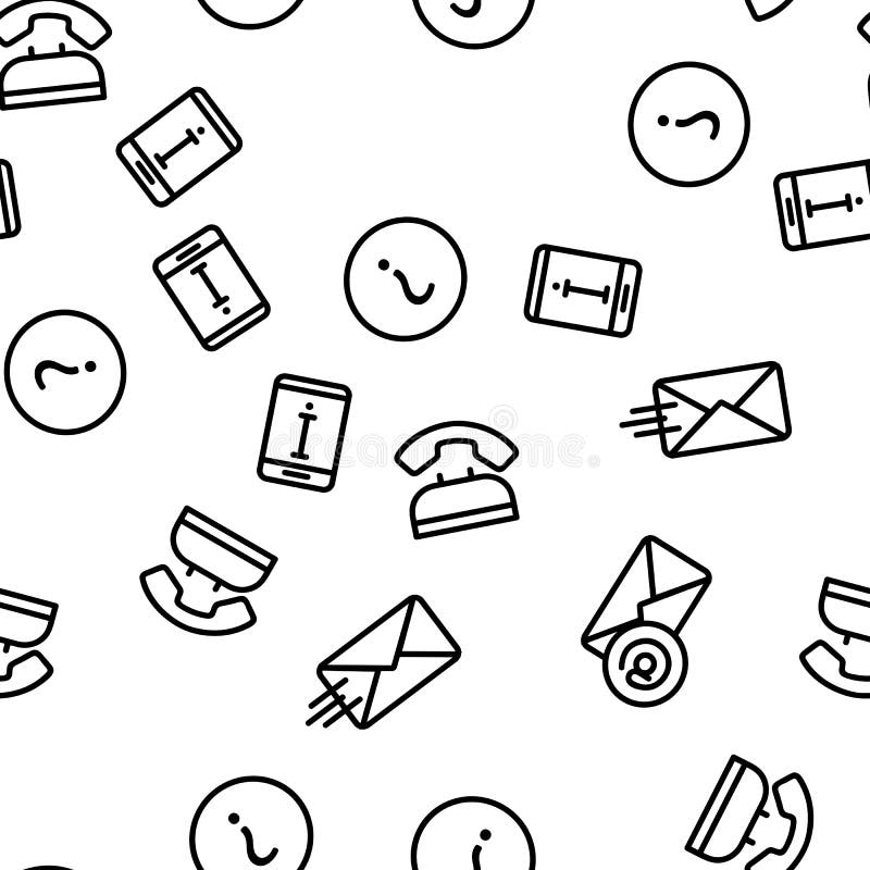 Contact Us, Call Center Vector Seamless Pattern Stock Vector ...