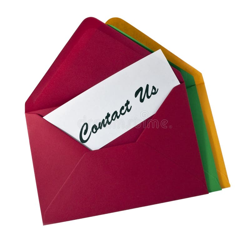 Contact Us- Card in the Envelope Stock Image - Image of business, email ...