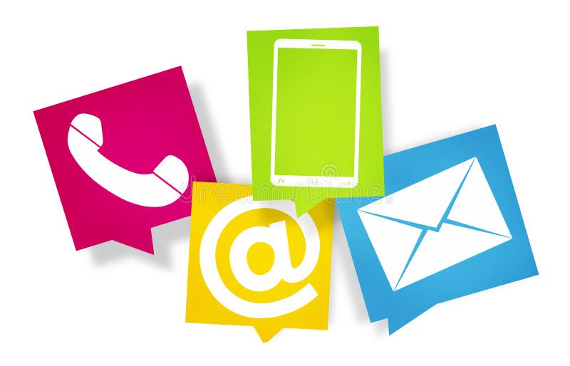 Contact Us Colored Fresh Design Icons 3d Render Stock Illustration ...