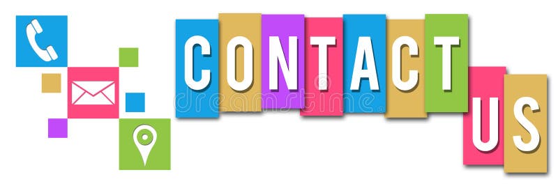 Contact Us Banner Blue stock illustration. Illustration of message ...