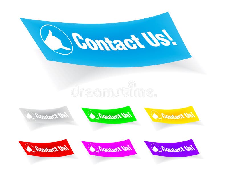 Orange contact icons set stock vector. Illustration of phone - 18352873