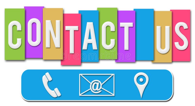 Contact Us Banner Blue stock illustration. Illustration of message ...