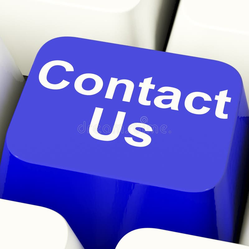 Contact Us Computer Key in Blue for Helpdesk or Assistance Stock Photo ...