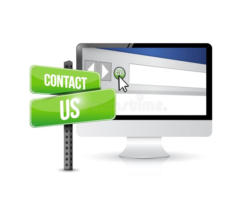 Contact Us Computer Laptop Sign Concept Stock Illustration ...