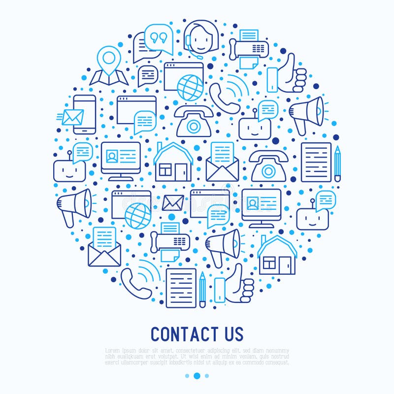 Contact Us Concept in Circle Stock Vector - Illustration of calendar ...
