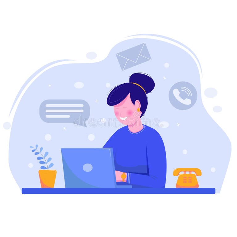 Contact Us, Call Ceter,customer Service Stock Vector - Illustration of ...