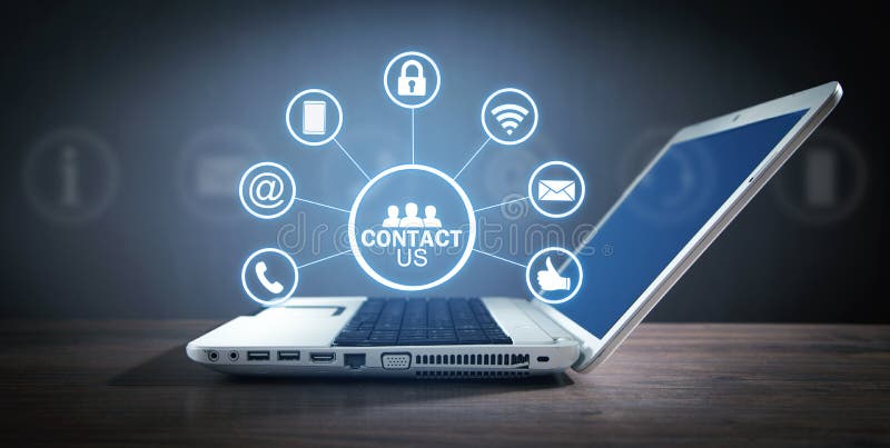 Contact Us Concept on Laptop Computer. Customer Support Stock Image ...